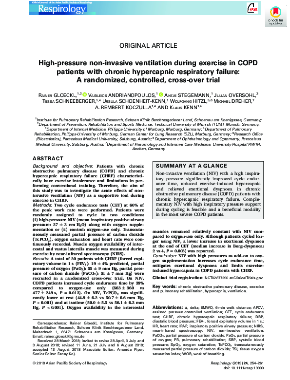 (PDF) High-pressure non-invasive ventilation during exercise in COPD ...