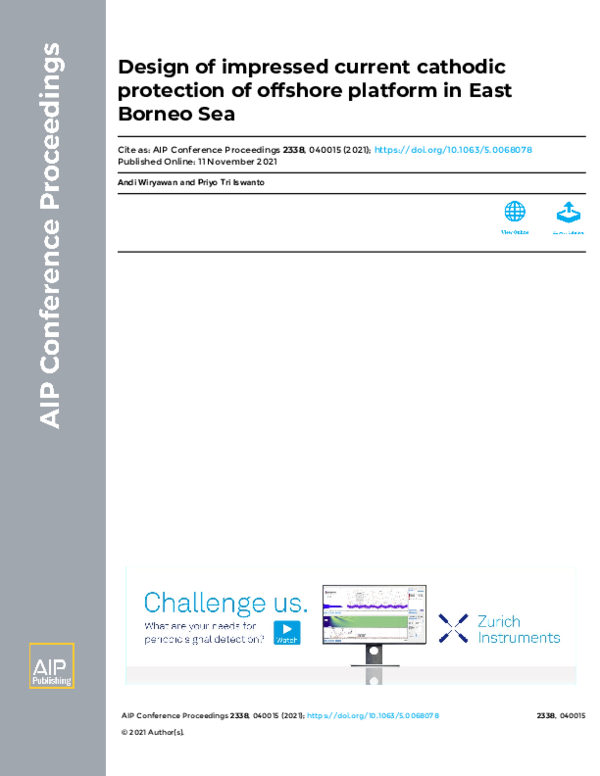 (PDF) Design of impressed current cathodic protection of offshore ...