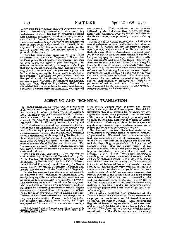 (PDF) Scientific and Technical Translation