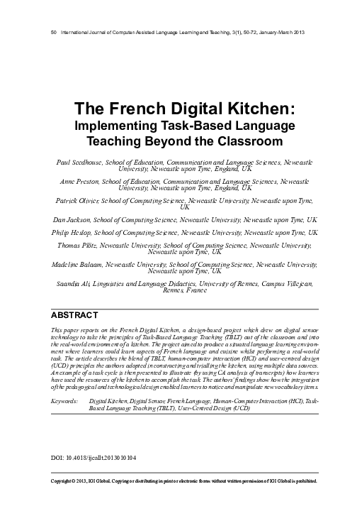 (PDF) The French Digital Kitchen