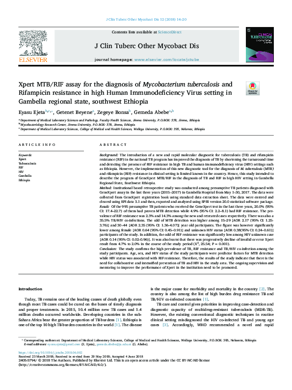 (PDF) Xpert MTB/RIF assay for the diagnosis of Mycobacterium ...