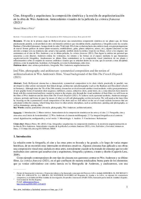 (PDF) Cine, fotografía y arquitectura: la composición simétrica y la ...