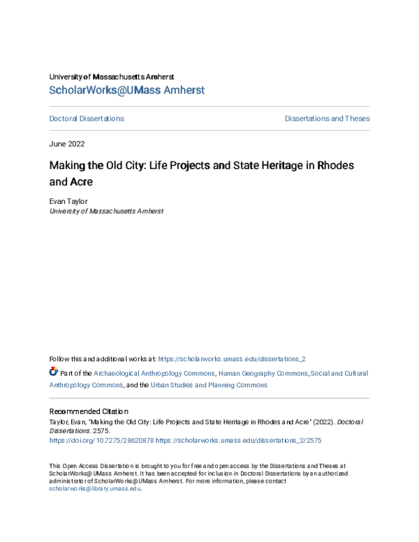 (PDF) Making the Old City: Life Projects and State Heritage in Rhodes ...