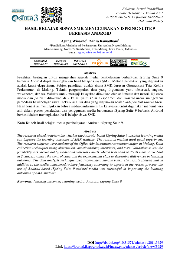 (PDF) HASIL BELAJAR SISWA SMK MENGGUNAKAN ISPRING SUITE 9 BERBASIS ANDROID