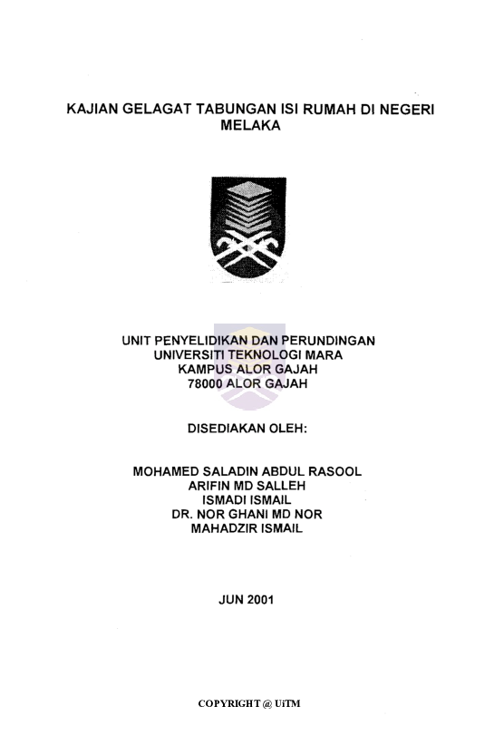 (PDF) Kajian gelagat tabungan isi rumah di negeri Melaka/Mohamed ...