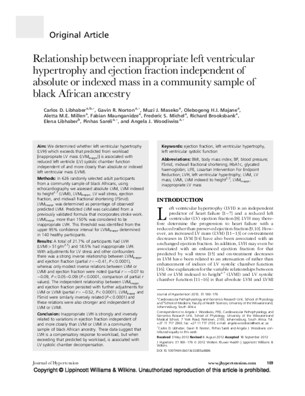 (PDF) Relationship between inappropriate left ventricular hypertrophy ...