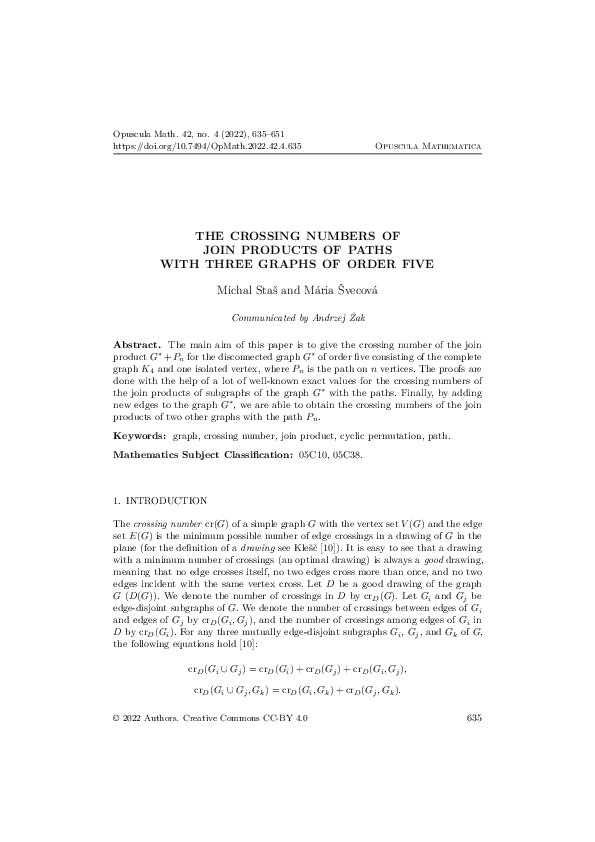 (PDF) The crossing numbers of join products of paths with three graphs ...