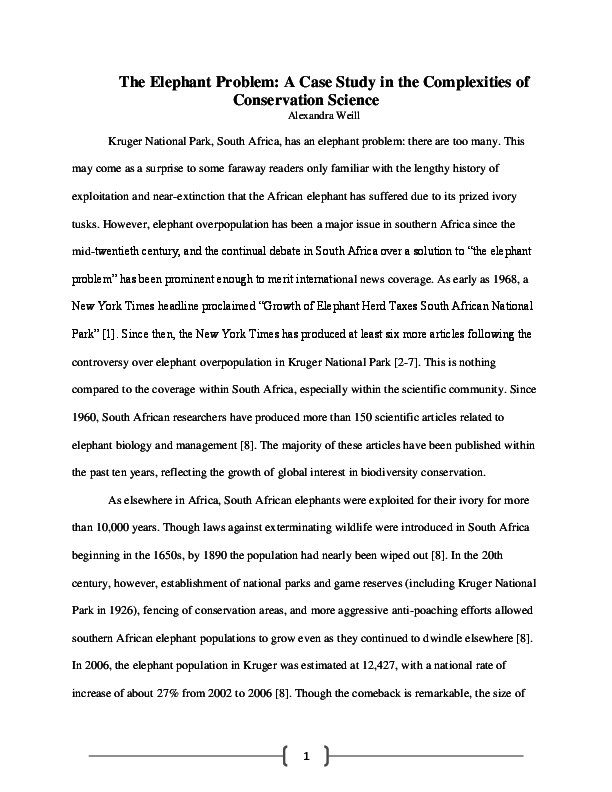 (PDF) The Elephant Problem: A Case Study in the Complexities of ...