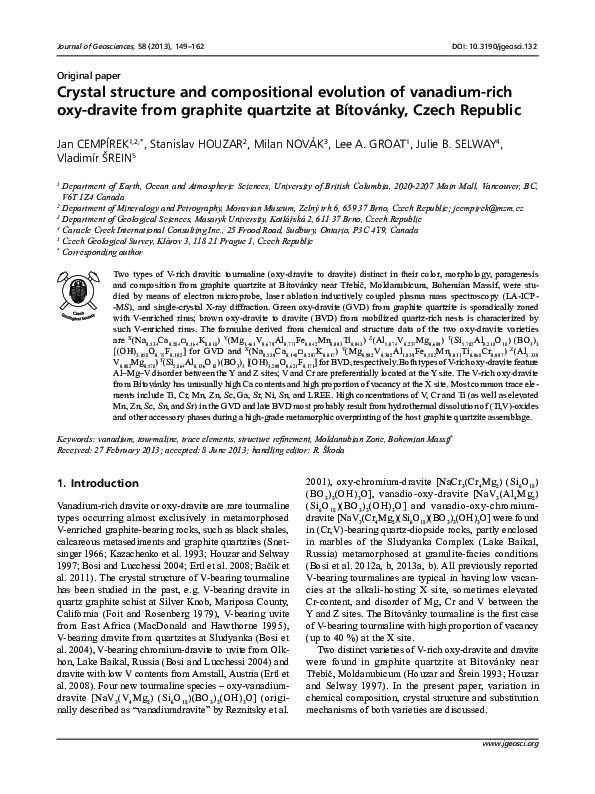 (PDF) Crystal structure and compositional evolution of vanadium-rich ...