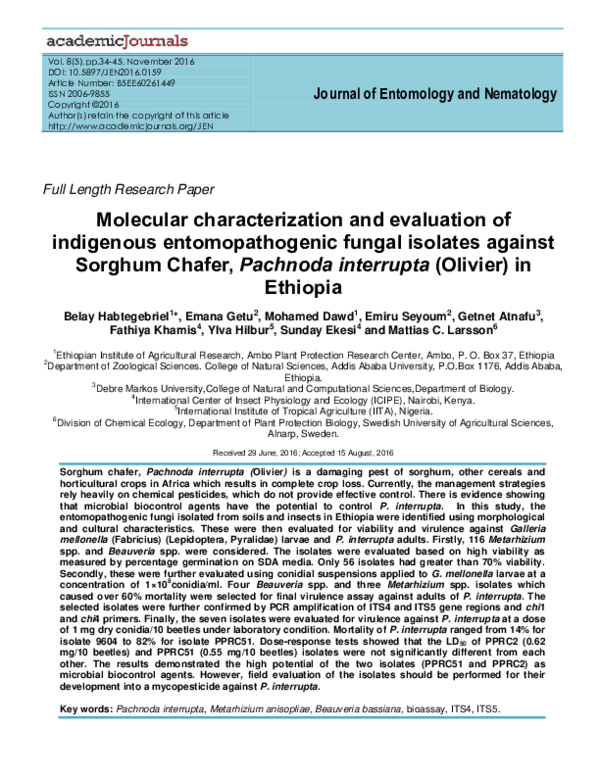 (PDF) Molecular characterization and evaluation of virulence factors of ...
