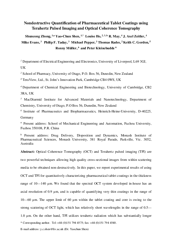 (PDF) Analytical Techniques for Tablet Coatings