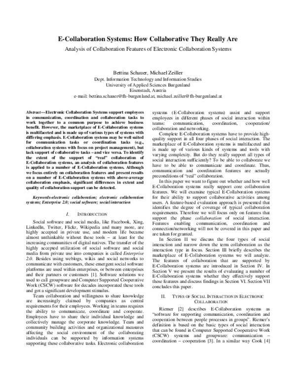 (PDF) E-Collaboration Systems: How Collaborative They Really Are ...