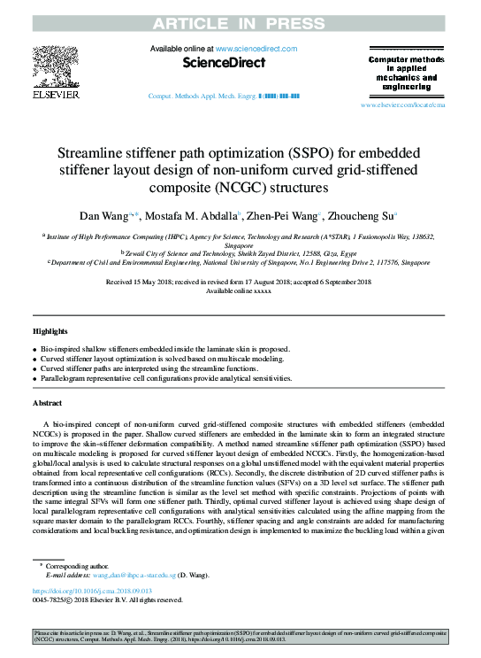 (PDF) Streamline stiffener path optimization (SSPO) for embedded ...