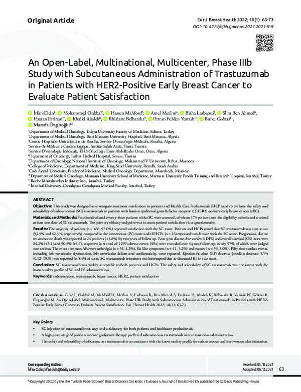 (PDF) An Open-Label, Multinational, Multicenter, Phase IIIb Study with Subcutaneous ...