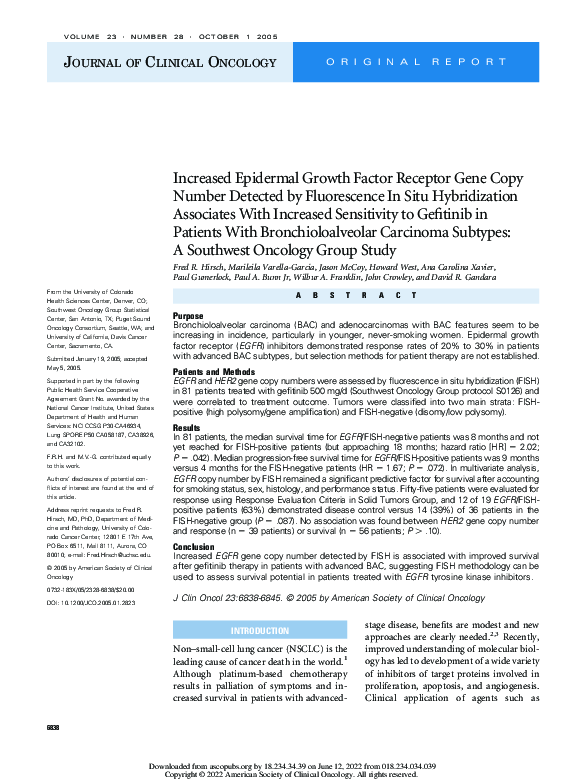(PDF) Increased Epidermal Growth Factor Receptor Gene Copy Number ...
