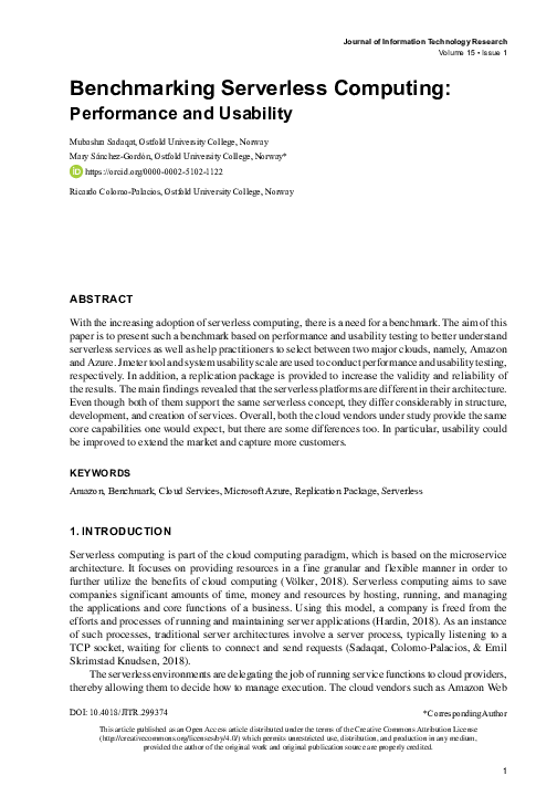 (PDF) Benchmarking Serverless Computing