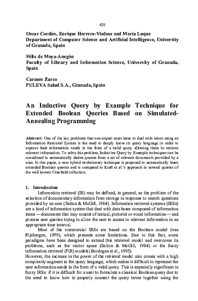 (PDF) An Inductive Query by Example Extended Boolean Queries Based ...