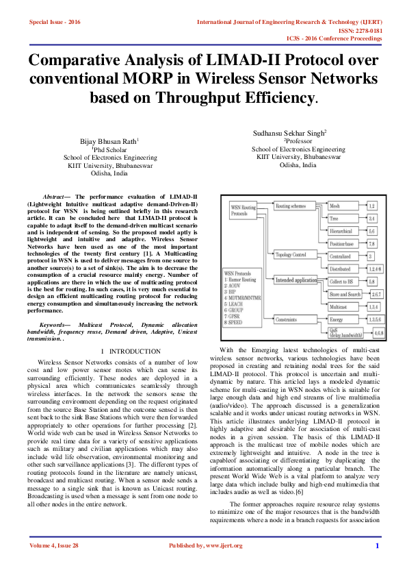 (PDF) Comparative Analysis of LIMAD-II Protocol over conventional MORP ...