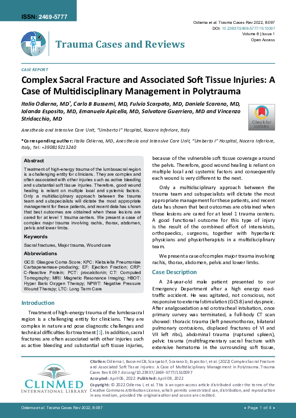 (PDF) Complex Sacral Fracture and Associated Soft Tissue Injuries: A ...