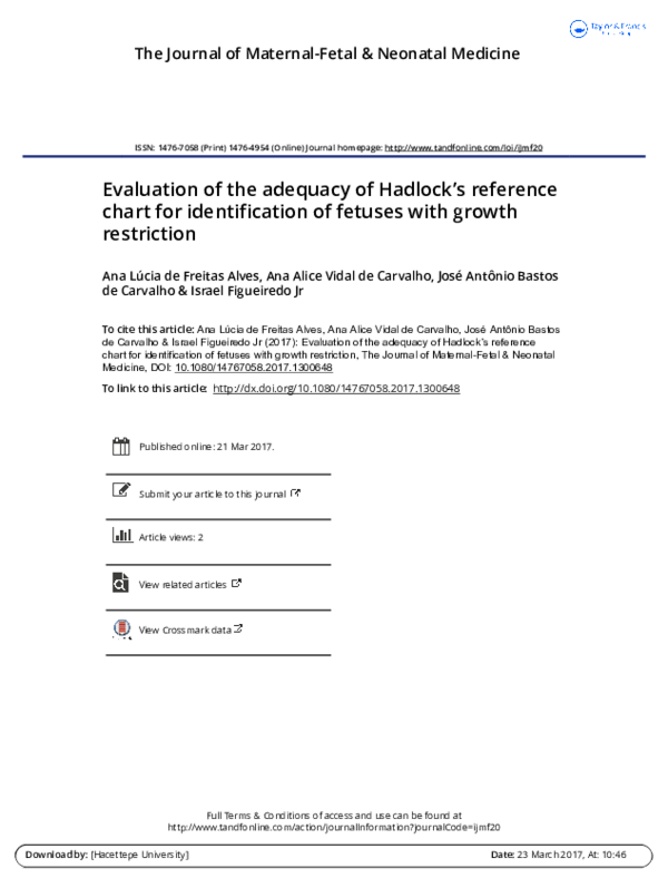 (PDF) Evaluation of the adequacy of Hadlock's reference chart for ...