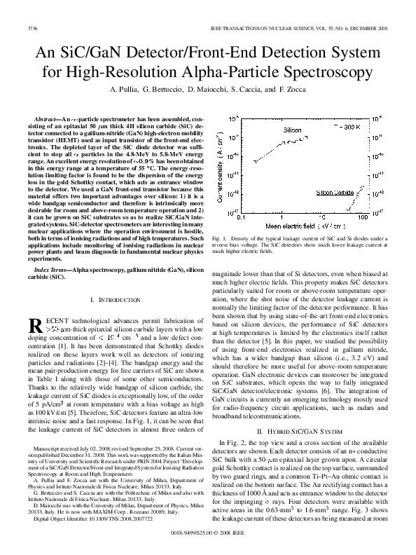 (PDF) An SiC/GaN Detector/Front-End Detection System for High-Resolution Alpha-Particle Spectroscopy