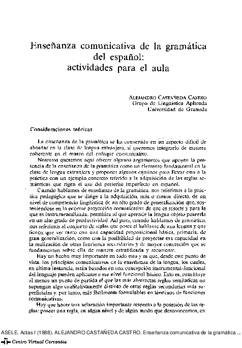 (PDF) Enseñanza comunicativa de la gramática del español: actividades ...