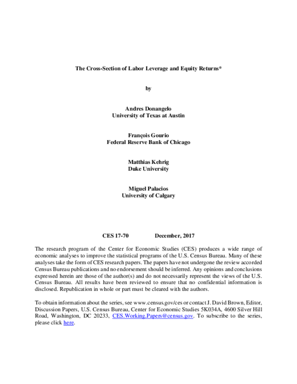 (PDF) The Cross-Section of Labor Leverage and Equity Returns