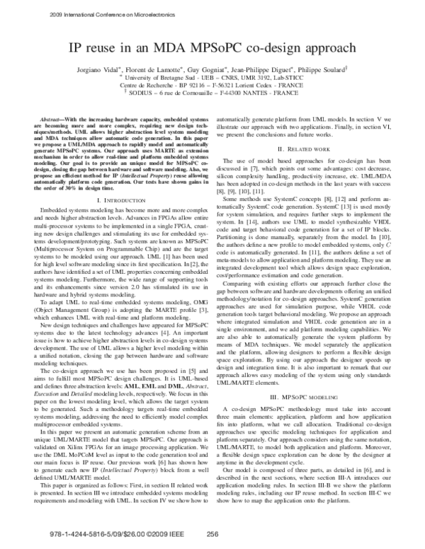 (PDF) IP reuse in an MDA MPSoPC co-design approach