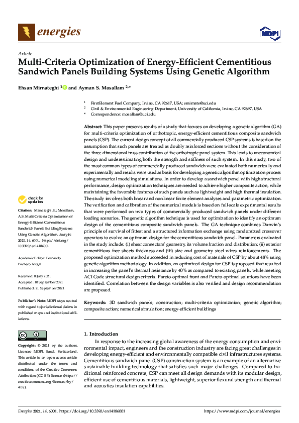 (PDF) Multi-Criteria Optimization of Energy-Efficient Cementitious Sandwich Panels Building ...