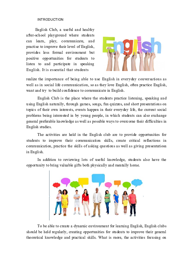(DOC) English Club introduction