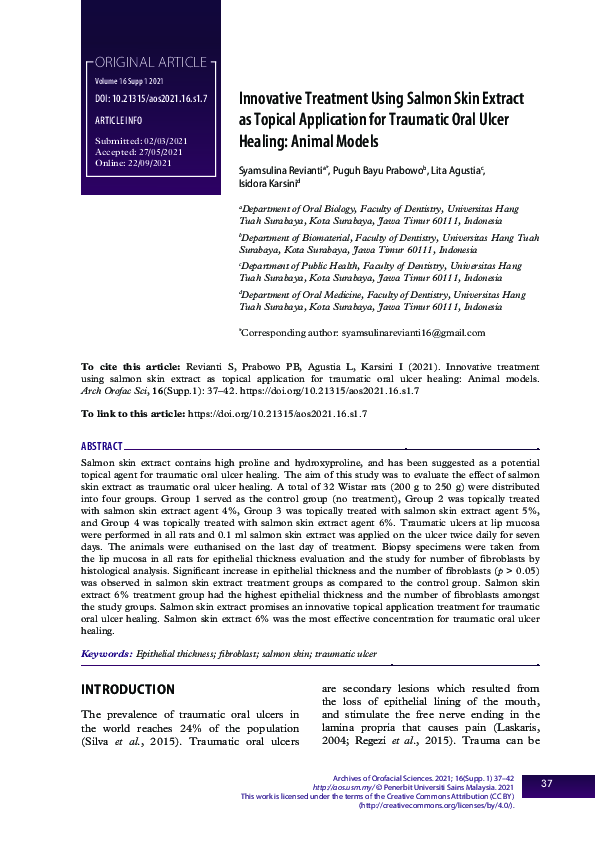 Innovative Treatment Using Salmon Skin Extract as Topical Application ...