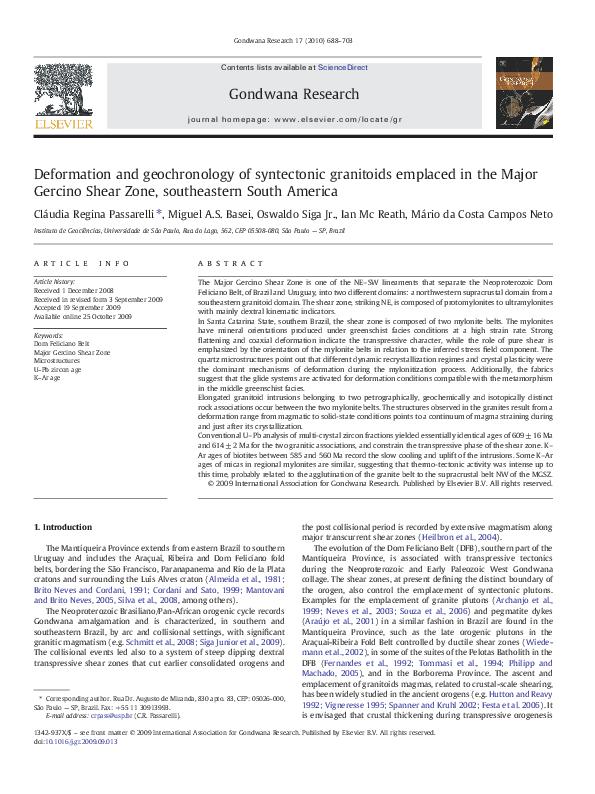 (PDF) Deformation and geochronology of syntectonic granitoids emplaced ...