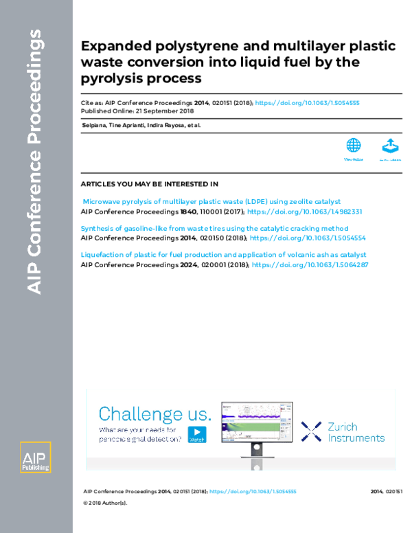 (PDF) Expanded polystyrene and multilayer plastic waste conversion into ...