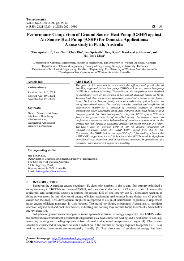 (PDF) Performance Comparison of Ground Source Heat Pump (GSHP) against ...