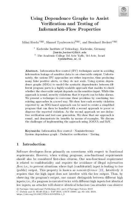(PDF) Using Dependence Graphs to Assist Verification and Testing of ...