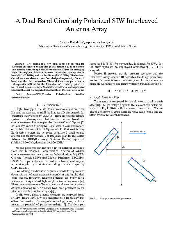 (PDF) A dual band circularly polarized SIW interleaved antenna array