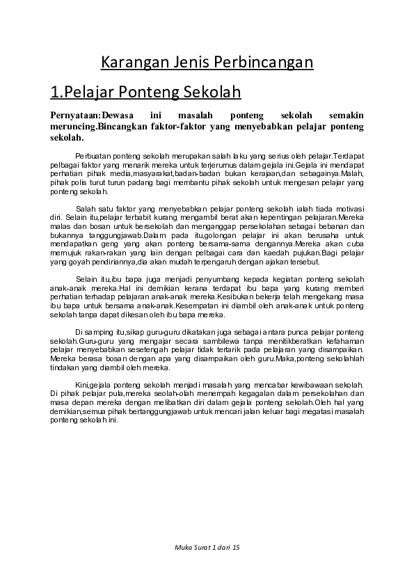 (DOC) Karangan Jenis Perbincangan