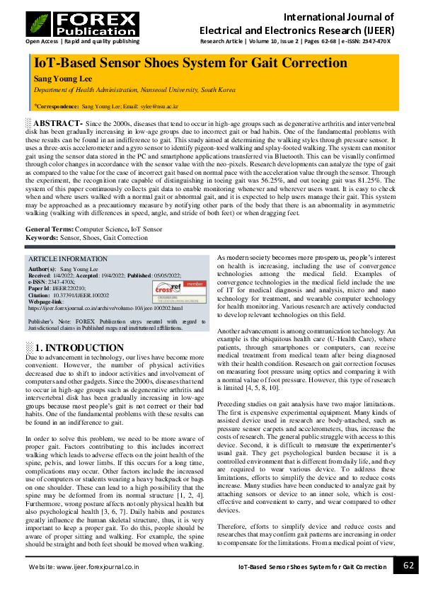 (PDF) IoT-Based Sensor Shoes System for Gait Correction