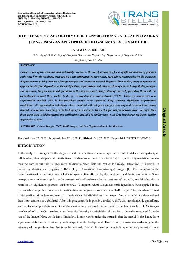 Pdf Deep Learning Algorithms For Convolutional Neural Networks Cnns