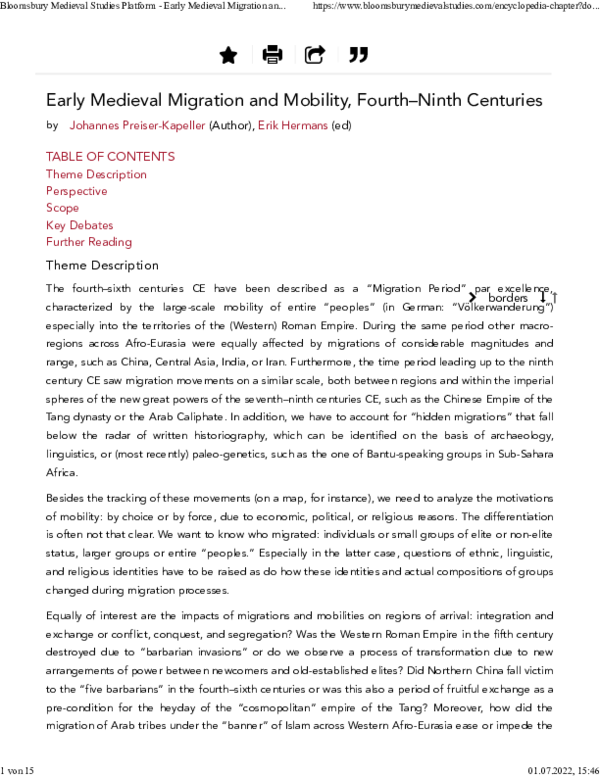 (PDF) Early Medieval Migration and Mobility, Fourth–Ninth Centuries ...