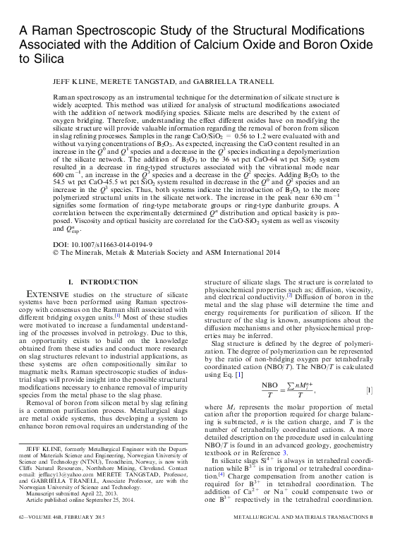(PDF) Raman Spectroscopic Study of the Structural Modifications ...