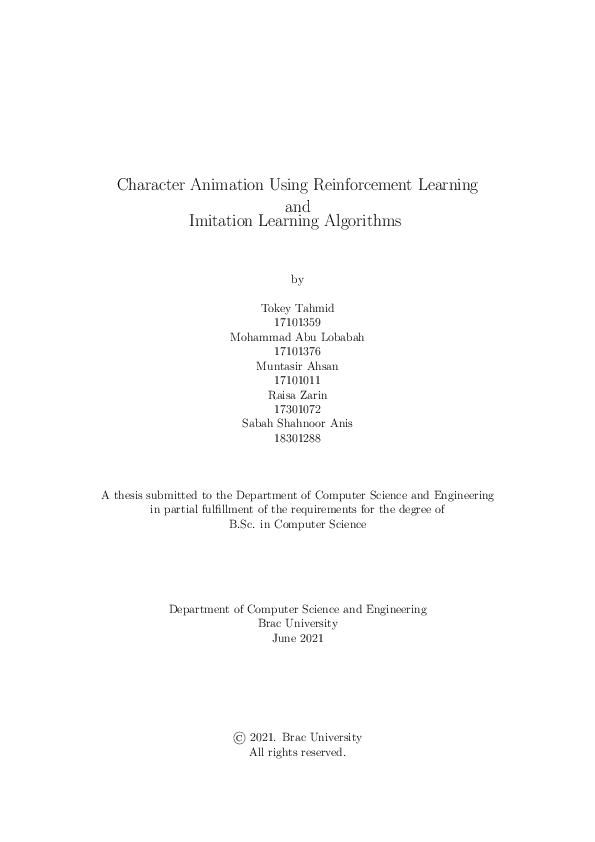 (PDF) Character Animation Using Reinforcement Learning and Imitation ...