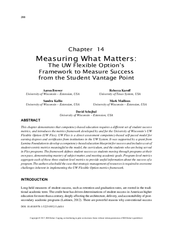 (PDF) Measuring What Matters