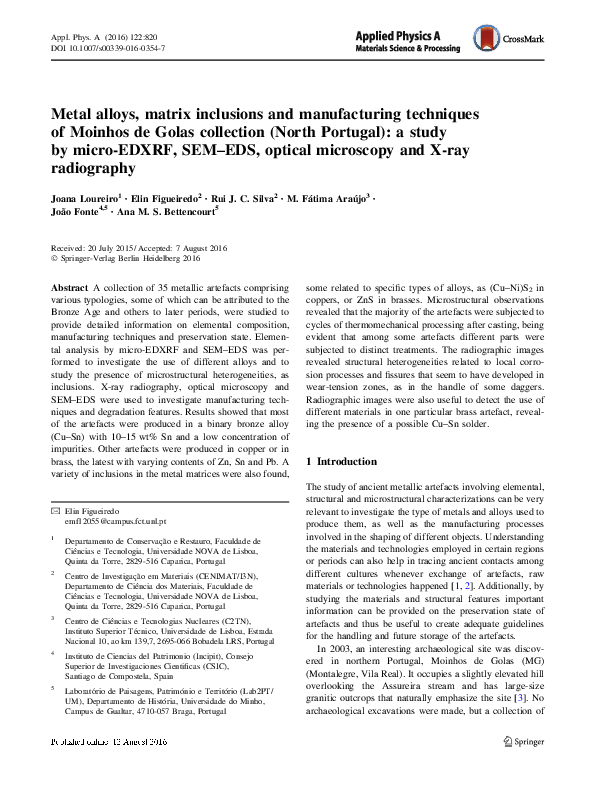 (PDF) Metal alloys, matrix inclusions and manufacturing techniques of ...