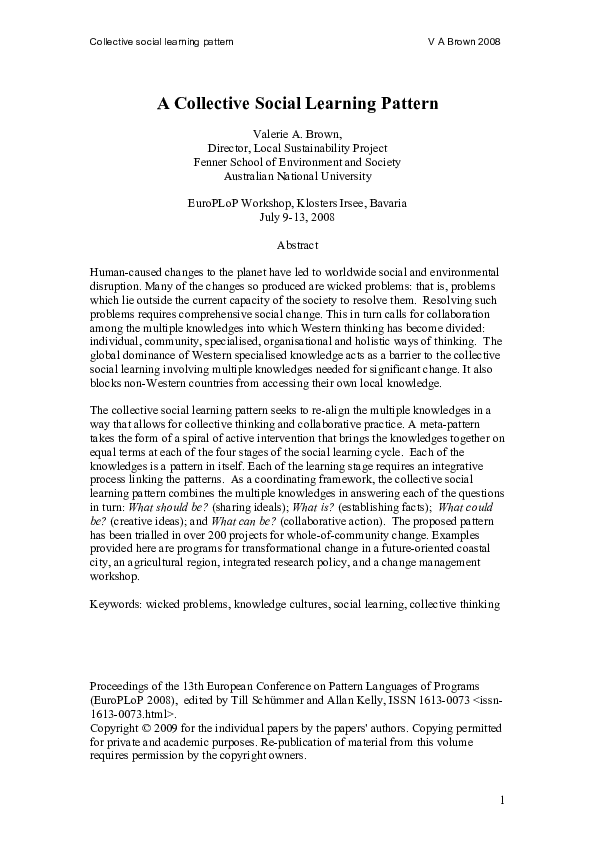 (PDF) A Collective Social Learning Pattern | Allan Kelly - Academia.edu