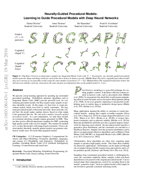 Pdf Neurally Guided Procedural Models Learning To Guide Procedural