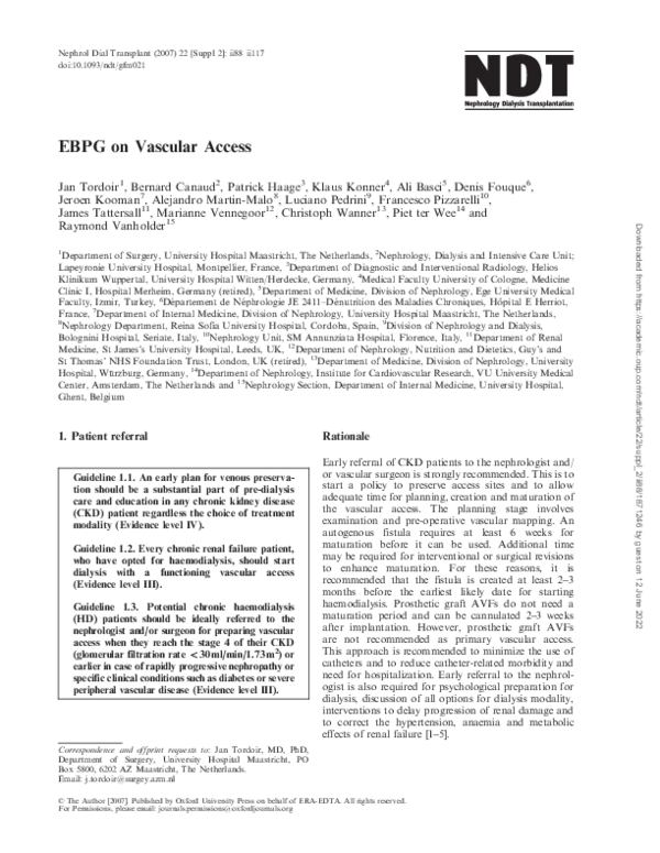 (PDF) EBPG on Vascular Access