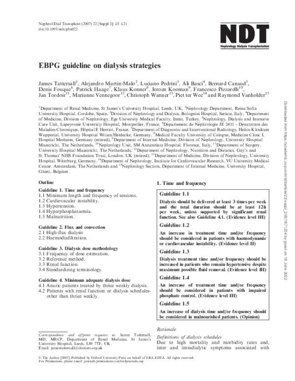 (PDF) EBPG guideline on dialysis strategies