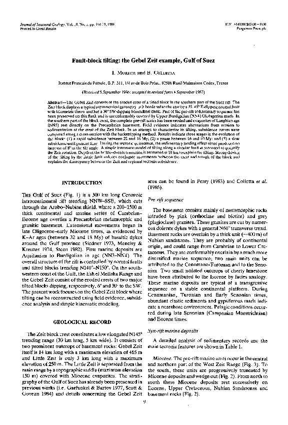 (PDF) Fault-block tilting: the Gebel Zeit example, Gulf of Suez
