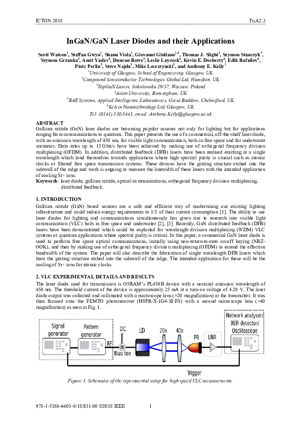 (PDF) InGaN/GaN Laser Diodes and their Applications